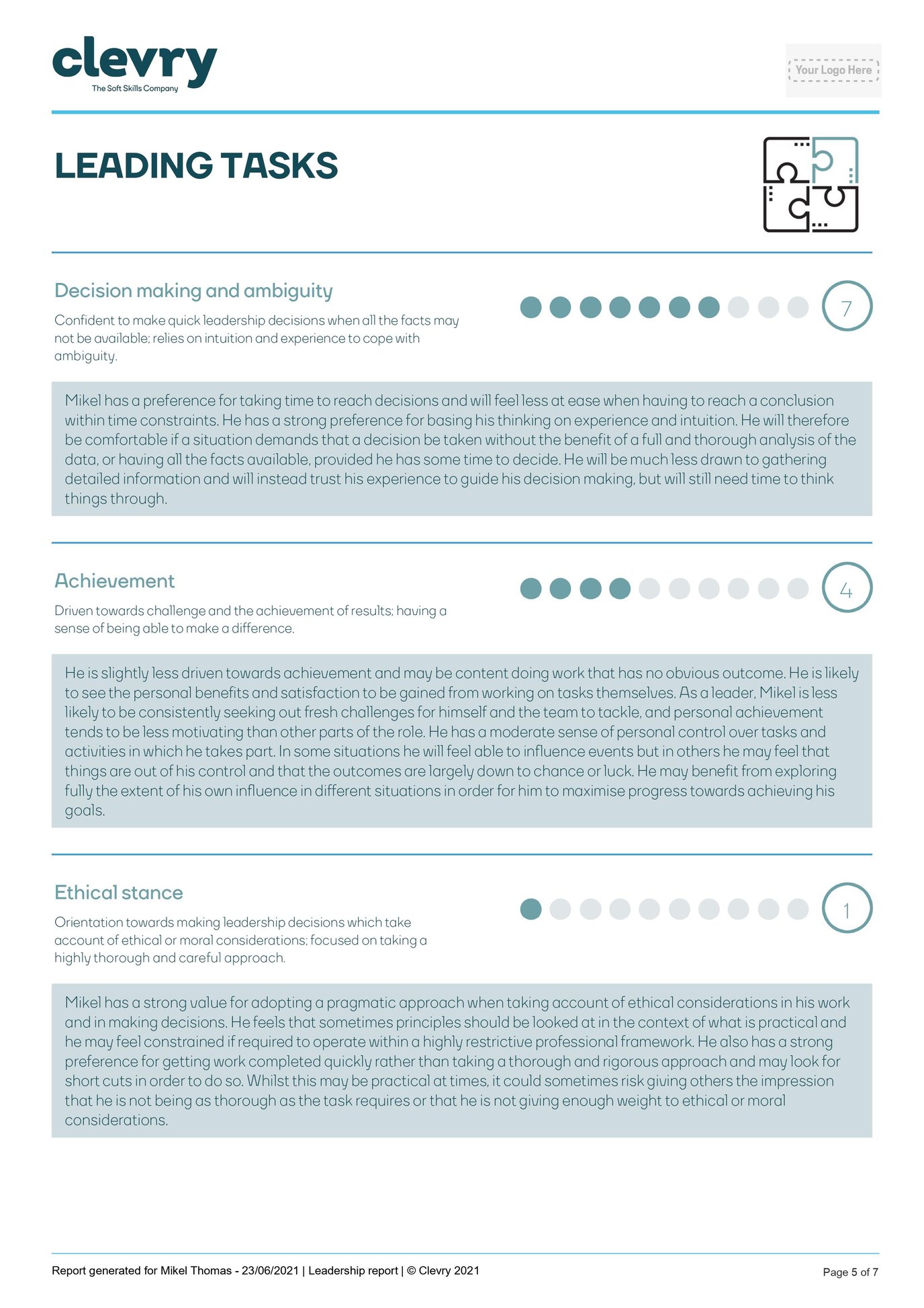 Leadership Sample Report